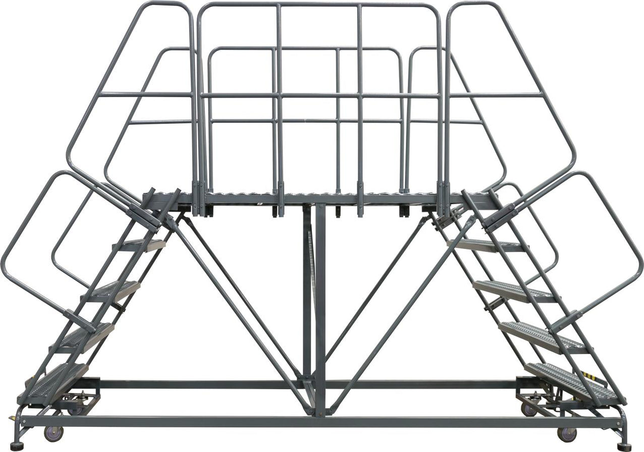 Ballymore Double Entry Work Platforms with Handrails, 7 Step, 38 In Wi ...