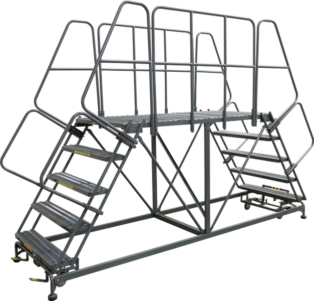 Ballymore Double Entry Work Platforms with Handrails, 5 Step, 38 In Wi ...